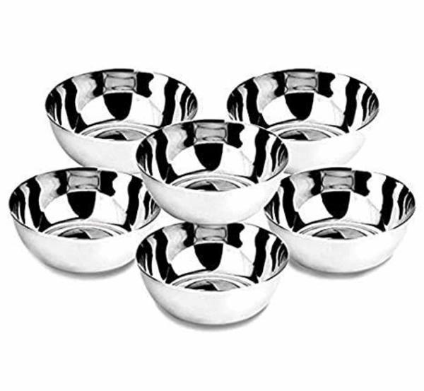 Korbox Silver Round Stainless Steel Serving Bowl 250 ml With Spoon Set ...