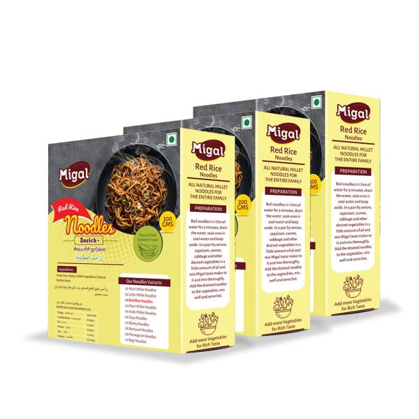 Migal Red Rice Noodles| Not Fried| No Maida| Pack of 3 - JioMart