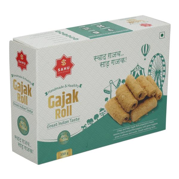 SAHU GAJAK BHANDAR Gazak Roll 1750g (Pack of 5 Box Each 350g) Gajjak ...