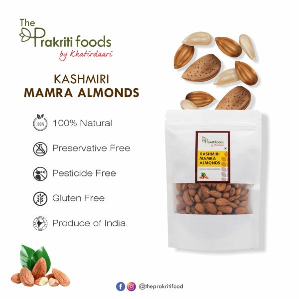 The Prakriti Foods by Khatirdaari Kashmiri Mamra Almonds/ Badam 100gms ...