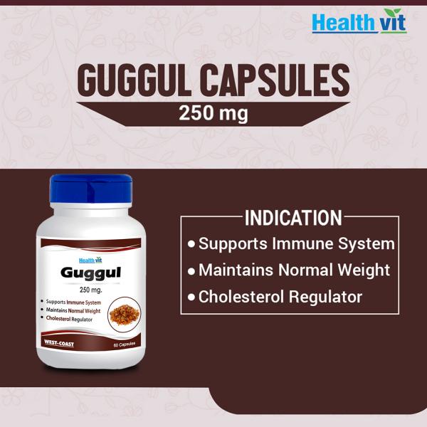 Healthvit Guggul Powder 250 mg Supplement 60 Capsules - JioMart