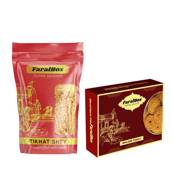 Diwali Namkeen Tikha Combo - Bhajani Chakli + Tikhat Shev - Diwali ...