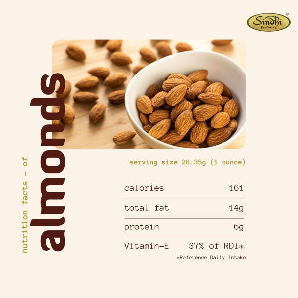 Sindhi Dry Fruits California Badam, American Badam, Raw, Eat Fresh ...