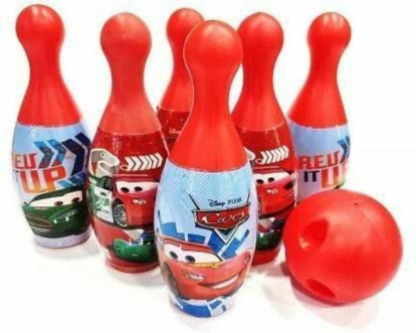 NAVRANGI Red Disney Cars Plastic Bowling Kit Sport Game Set with Pin ...