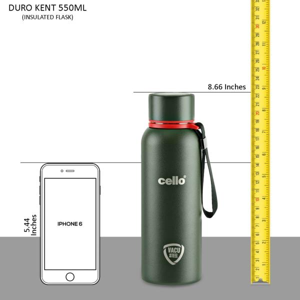 Cello Duro Tuff Steel Series- Kent Double Walled Stainless Steel Water Bottle with Durable DTP ...