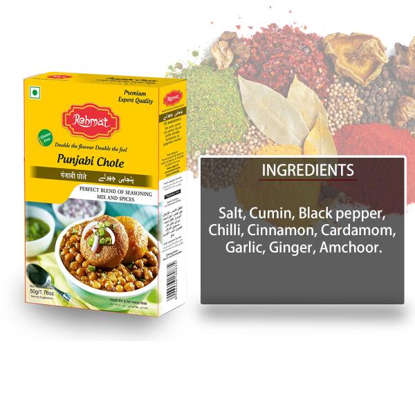 Rehmat Punjabi Chole Masala, Easy to Cook with Blended Spice Mix for ...