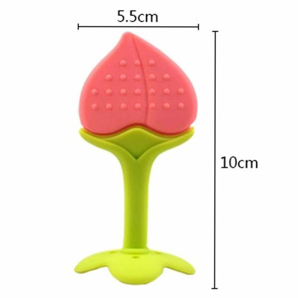 Grest Peach Fruit Shape Silicone Teether with Fruit Food Feeder Nibbler ...