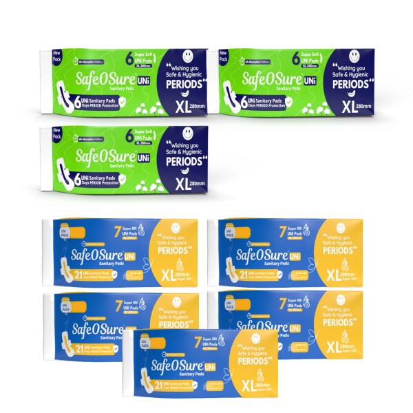Safeosure Xl 280Mm Uni Super Soft Feel + Super Dri Feel Pads Safe ...