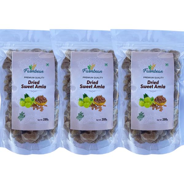 Farmbean Dried sweet amla 600gms (Pack of 3) |Dehydrated Sweet Amla ...