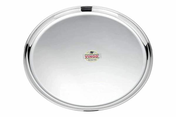 Vinod Mirror Finished Bangla Bogi Steel Quarter Dinner Plate - Pack of ...