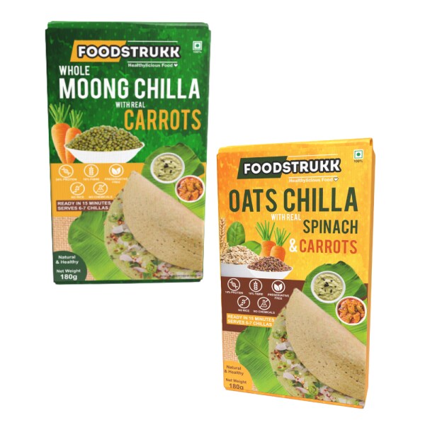 Foodstrukk Oats Chilla Mix and Whole Moong Chilla Mix Pack of 2 - JioMart