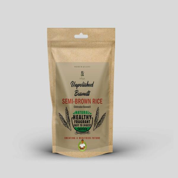 Unpolished Semi-Brown Basmati Rice 1kg - Curated By Luke Coutinho - JioMart