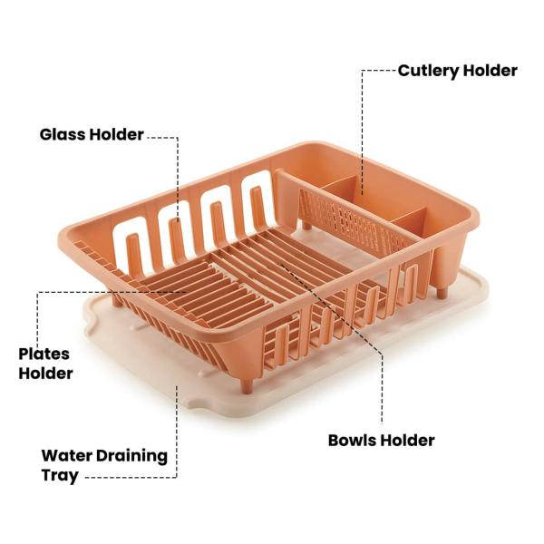 Nabhya Cream Plastic 4 In1 Durable Kitchen Sink Dish Rack Drainer Rack ...
