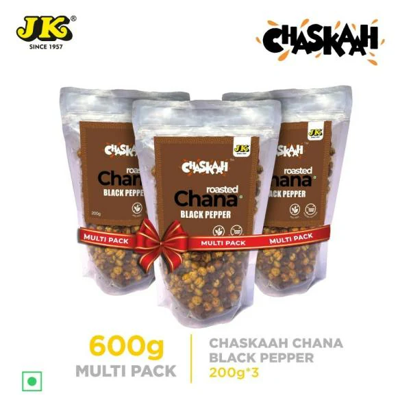 Chaskaah Black Pepper Chana 600g (200gx3) by JK | Bhuna Chana | Roasted Masala Chickpeas ...