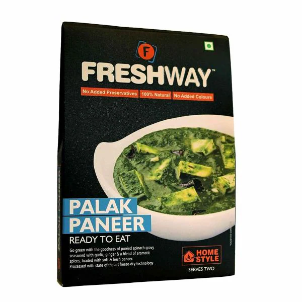 Freshway Pack of 2 (Palak Paneer + Paneer Bhurji) Ready to Eat Freeze ...