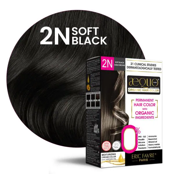 Aequo Organic Permanent Hair Color Women 2N Blackish Brown 170Ml (pack ...