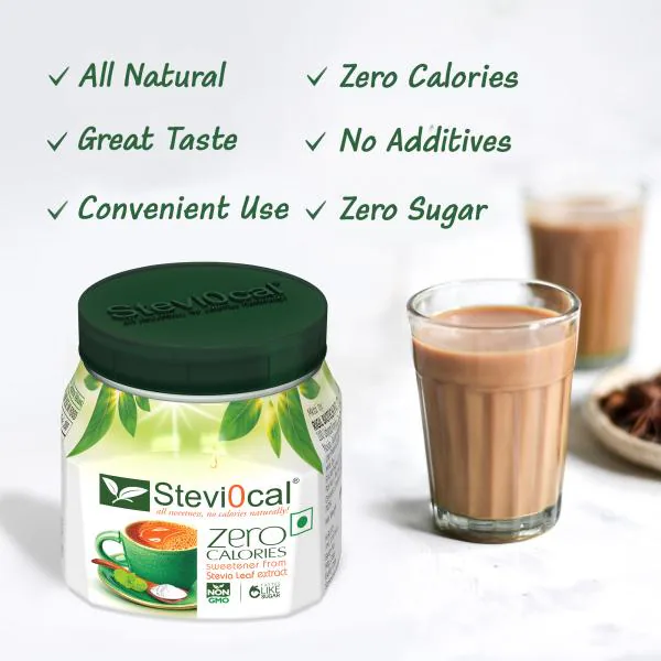 Stevi0cal Sugar Free Zero Calorie Stevia Sweetener Powder Jar for Diet ...