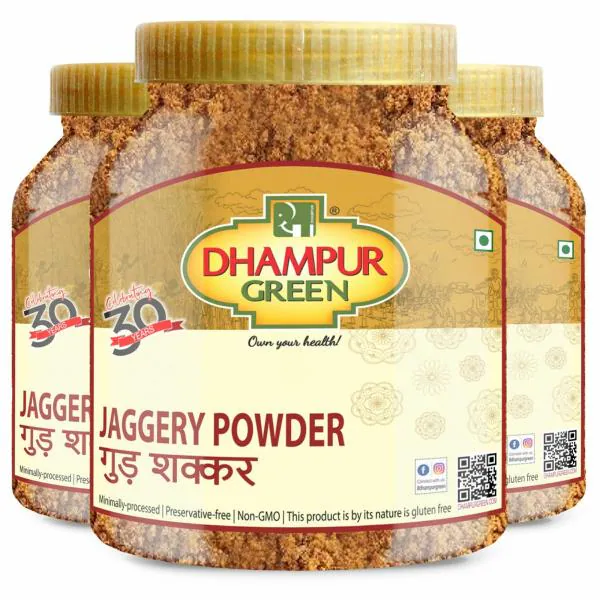 Dhampur Green 2.1Kg Jaggery Powder | 700g x 3 Packs | 100% Organic, 100% Pure & 100% Chemical ...