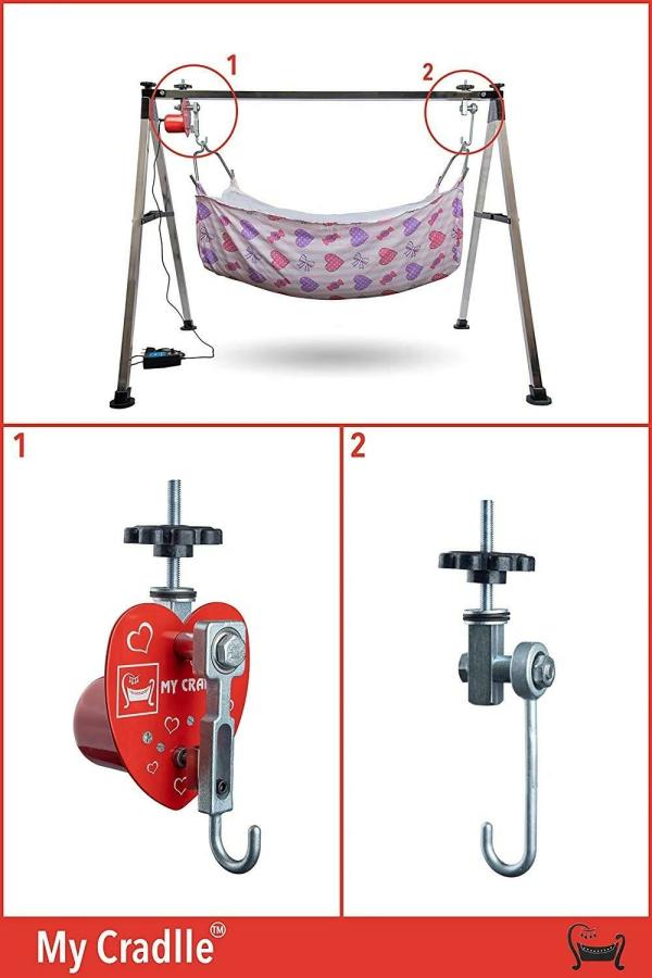 My Cradlle Red Metal Automatic Baby Cradle Kit (Cradle not Included ...