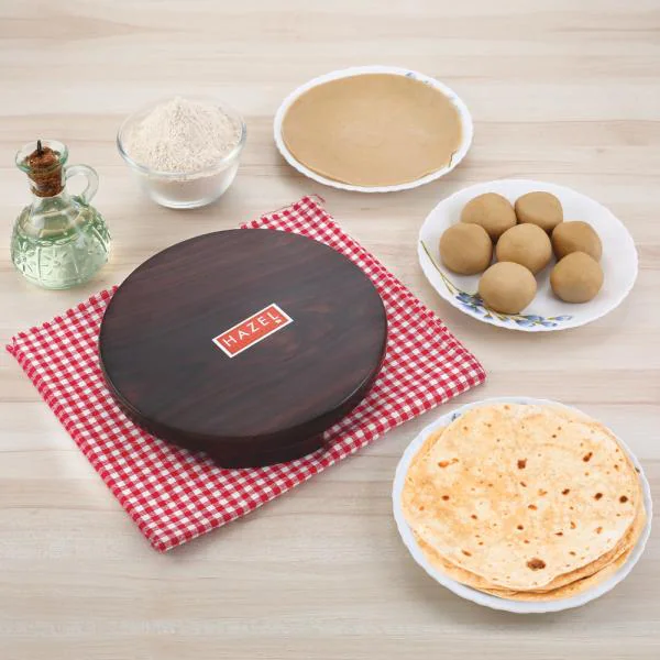 HAZEL Sheesham Polpat Chakla Roti Chapati Maker 23 cm With Wood Roti ...