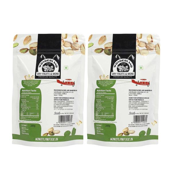 Wonderland Foods 400g California R&S Pistachios (200g X 2) Pouch - JioMart