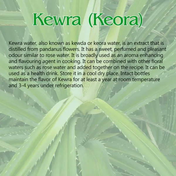 SBS Herbal Keora (Kewra) Water - 100% Natural Flavoring Agent - 120 ml ...
