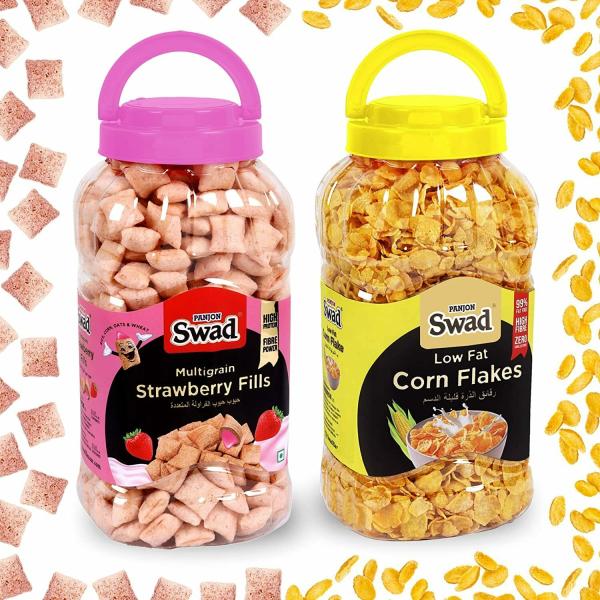 Swad Corn Flakes & Strawberry Fills (Wholegrain Chocolate Breakfast ...