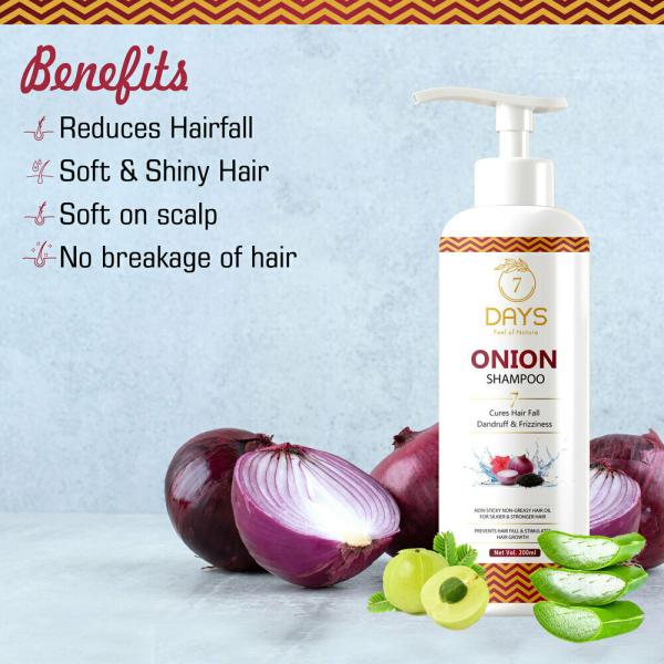 7 Days Red Onion Black Seed Oil Hair Growth Shampoo (200 ml) - JioMart