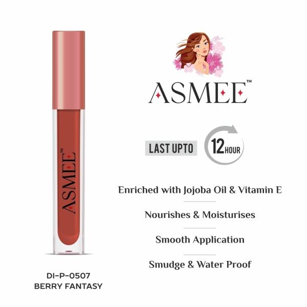 Asmee - Liquid Matte lipstick Berry Fantasy - JioMart