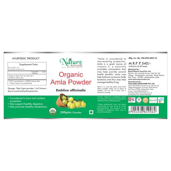 Naturz Ayurveda Organic Amla Powder - 200 g - JioMart