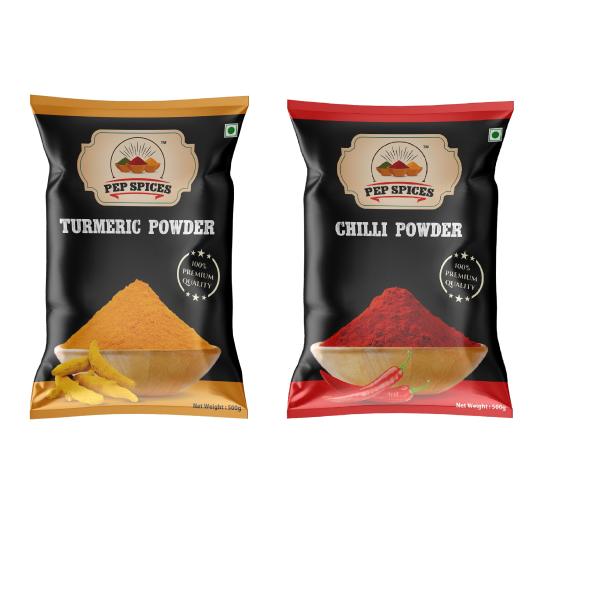 PEP SPICES TURMERIC POWDER + CHILLI POWDER 1 KG (500GM+500GM) - JioMart