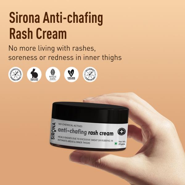 Sirona Natural Anti Chafing Rash Cream for Soothing Rashes & Chaffing ...