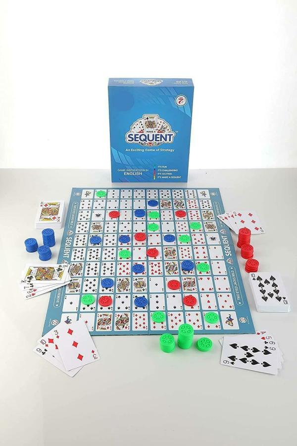 BHVMEY Plastic Sequence Family Board Games with Foldable Playing Board ...