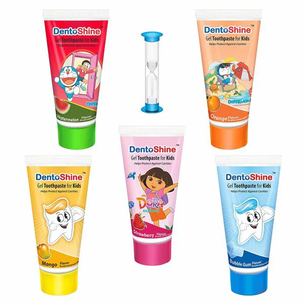 DentoShine Gel Toothpaste for Kids - Assorted Flavors (Bubble Gum ...