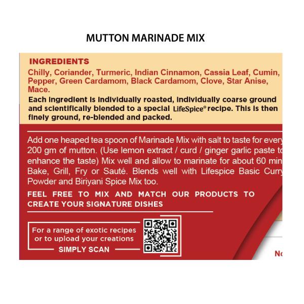 Lifespice Mutton Marinade Mix -150g Jar |Seasoning for Mutton Chukka ...