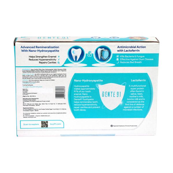 Dente91 Toothpaste, Natural Oral Defence with Remineralization for ...