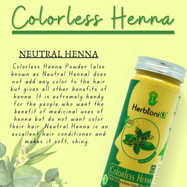 HerbtoniQ 100% Natural Colorless Henna Powder (Cassia Obovata/Senna ...