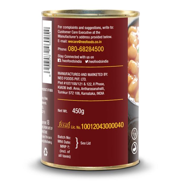 Neo Baked Beans In Thick Tomato Sauce 1800g (450g X 4 Units) - Pack of ...