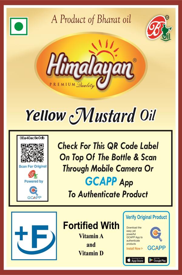 Himalayan Yellow Mustard Oil 5L Tin Fortified with Vitamin A & D - JioMart