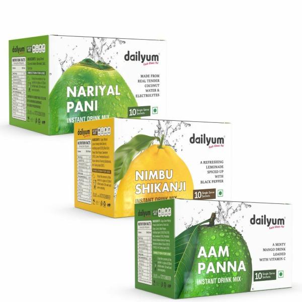 Dailyum Instant Drink Mix | Nimbu Pani Box, Aam Panna Box & Nariyal ...