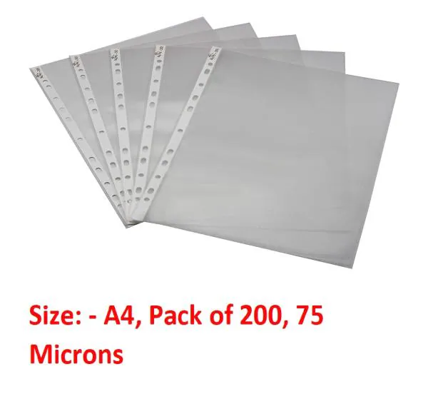 SVS Sheet Protector | Clear Leafs | Best for A4 Size Paper | 11 Punched ...