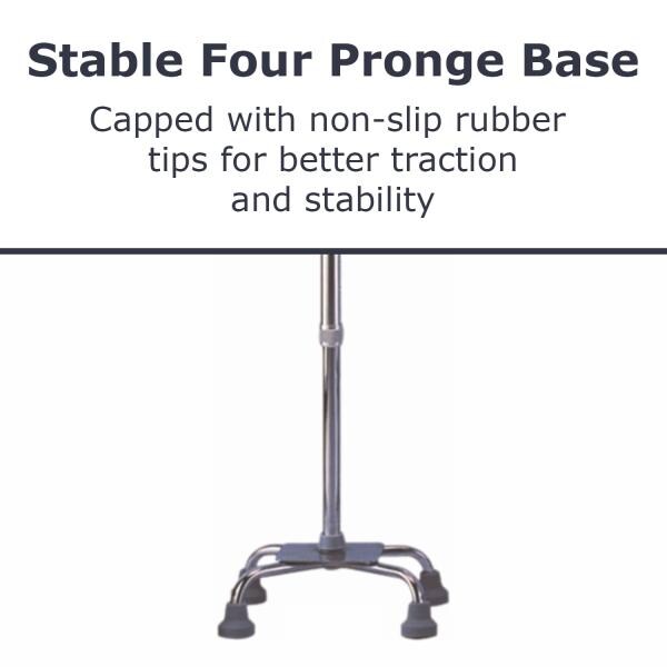EASYCARE Aluminum Walker Stick Stable Four Prong Base Adjustable Height ...
