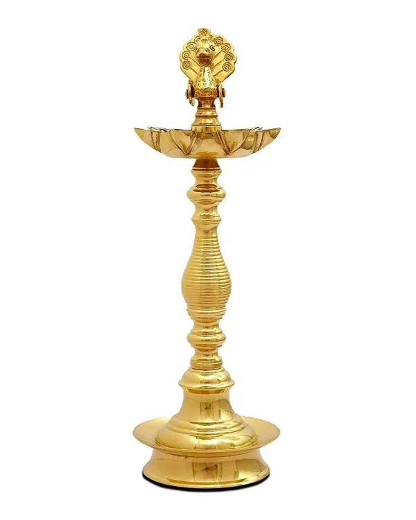 DMI Gold Metal 7 Faced Antique Brass Samai with Peacock Design at ...