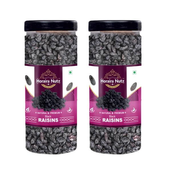 Horaira Nutz Premium Dried Black Raisins Kishmish 500g ( Pack of 2 ...