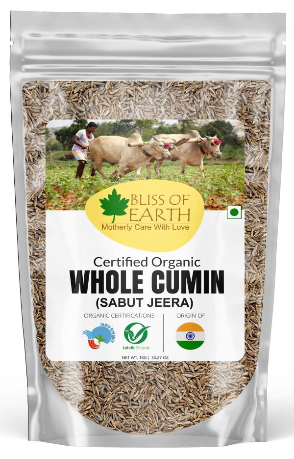 Bliss of Earth 1kg Organic Cumin Seed Jeera Whole Spice, Sabut Jeera ...