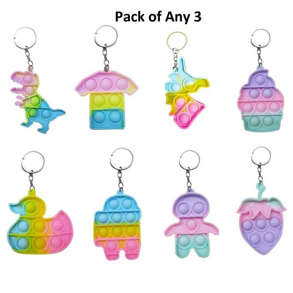 Enorme Push Pop It Rainbow Bubble Fidget Keychain Popper Stress Relief ...