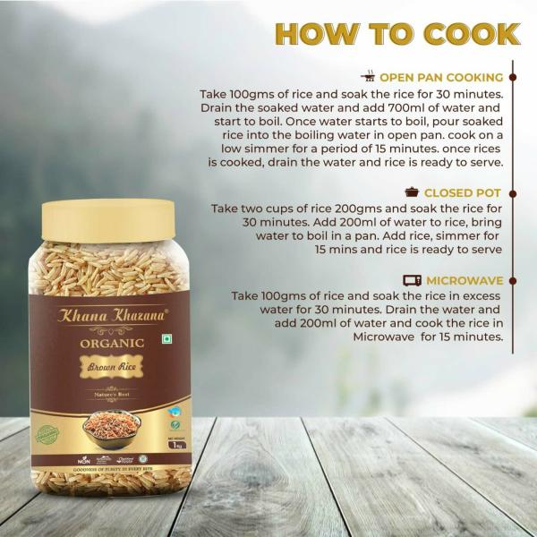 Khana Khazana Organic Brown Rice, 1 Kg (Pack Of 3) - JioMart