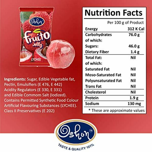 Oshon Jelly Natural Fruit Flavor Mango And Lychee 400 G (Pack of 2 ...