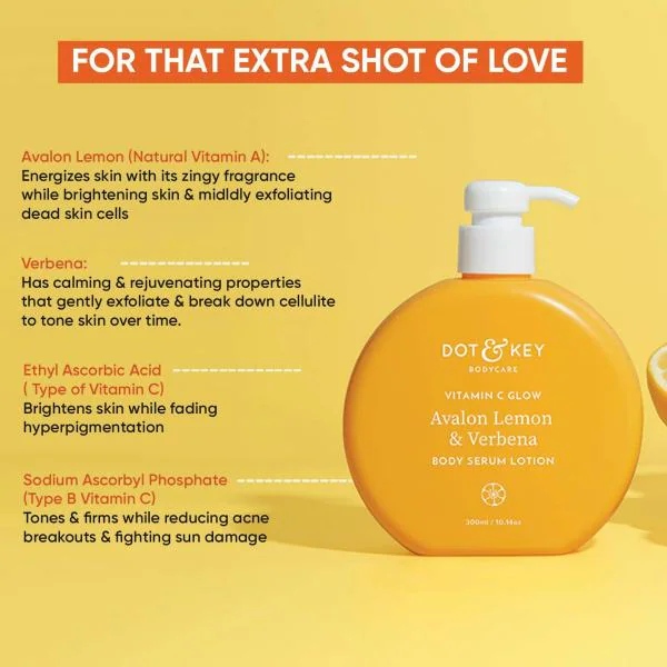 Dot & Key Vitamin C Glow Serum Body Lotion, Avalon Lemon & Verbena ...