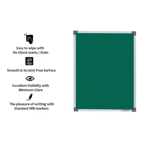 ALKOSIGN Platinum Series (2ft x 3ft) Magnetic Green Chalk Board/Writing ...
